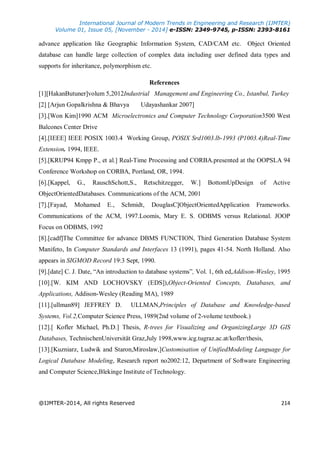 Survey of Object Oriented Database | PDF