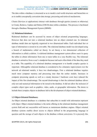 Survey of Object Oriented Database | PDF