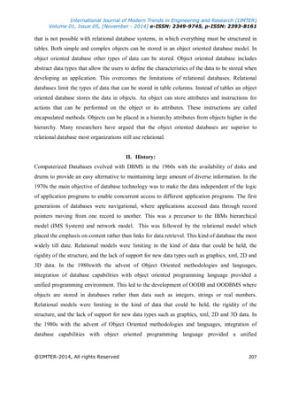 Survey of Object Oriented Database | PDF