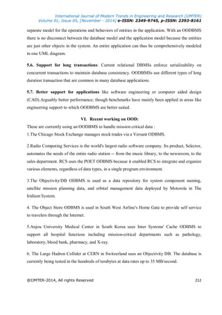 Survey of Object Oriented Database | PDF