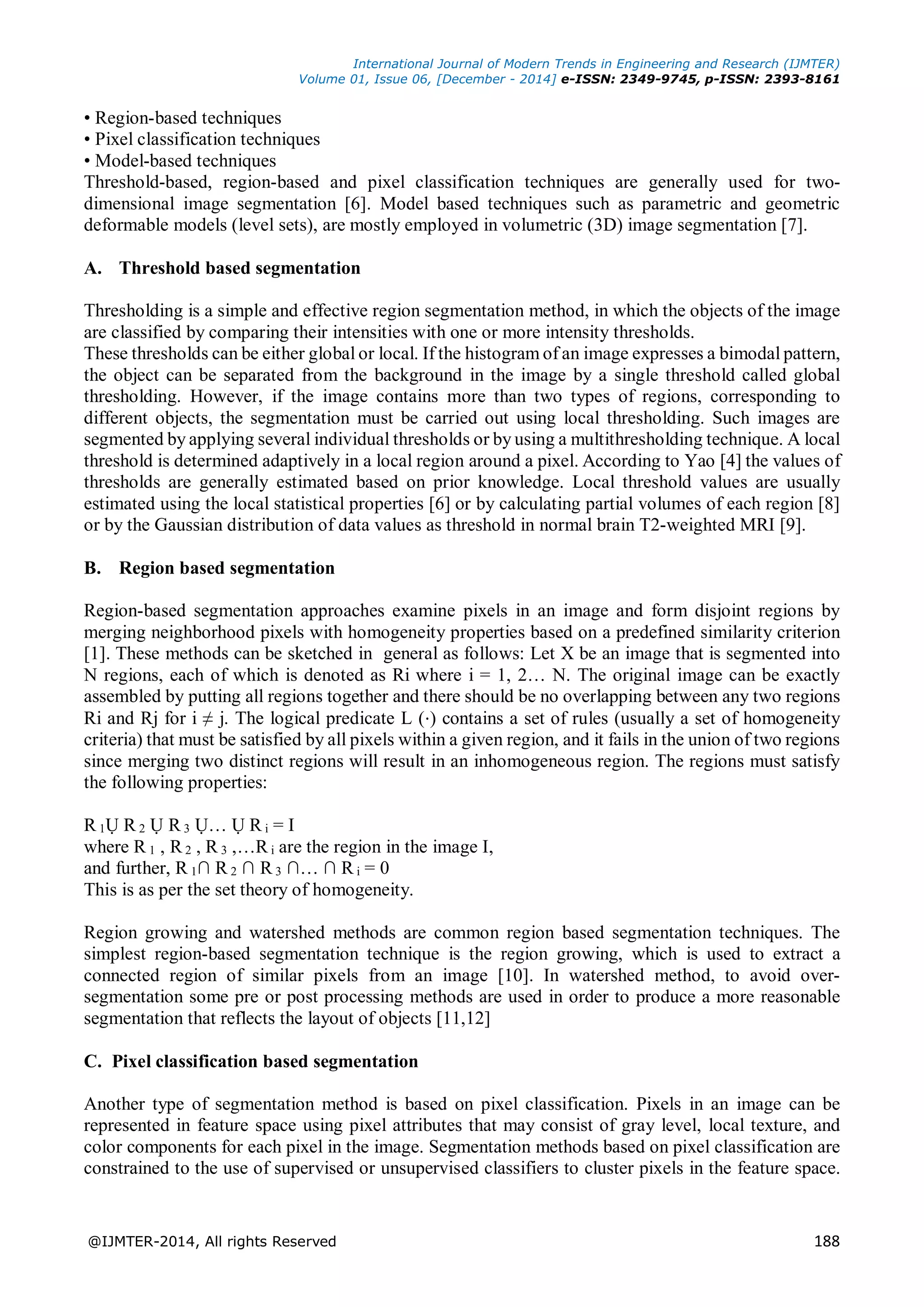Survey on Brain MRI Segmentation Techniques | PDF