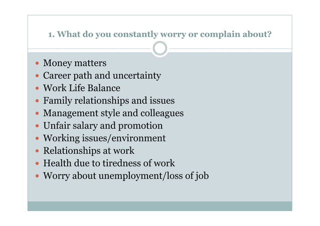 Survey on challenges people face in their daily lives | PDF | Career ...