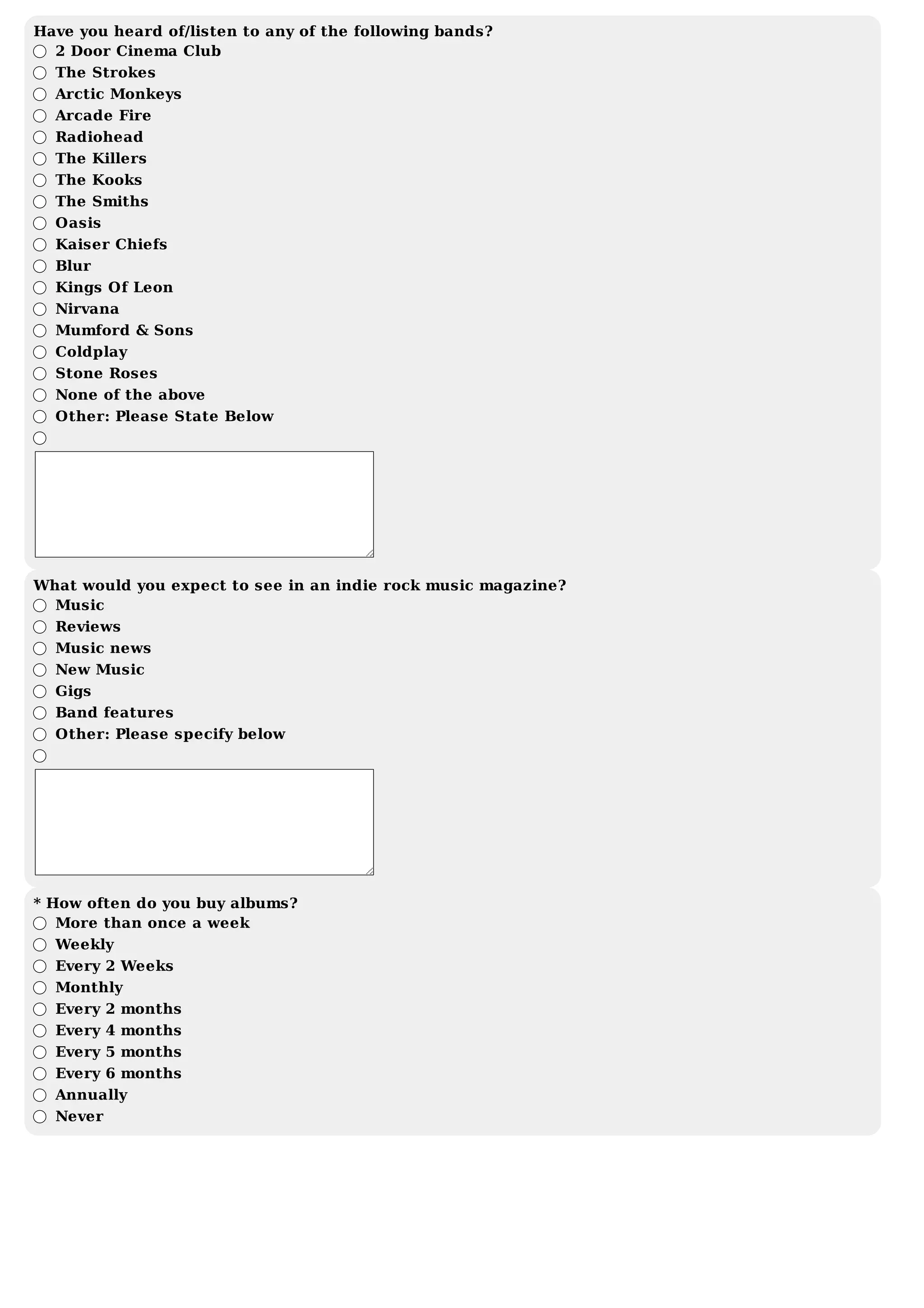Music Magazine survey | PDF