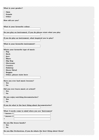 Instrument documentary questionnaire | PDF