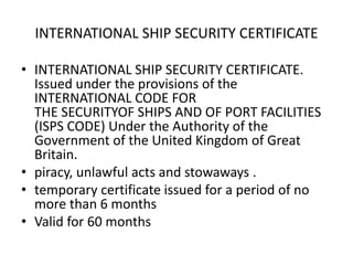 Vessel survey Certificate | PPTX