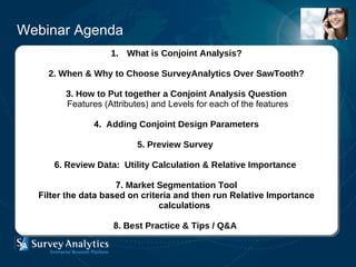 Survey analytics conjointanalysis_1 | PPT | Business | Business and Finance