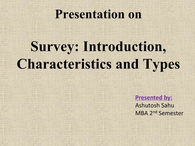 Survey in Business Research | PPTX