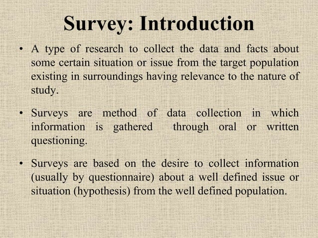 Survey in Business Research | PPTX