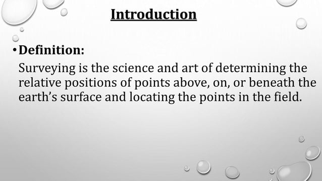 Introduction of Surveying | PPTX | Geography | Science