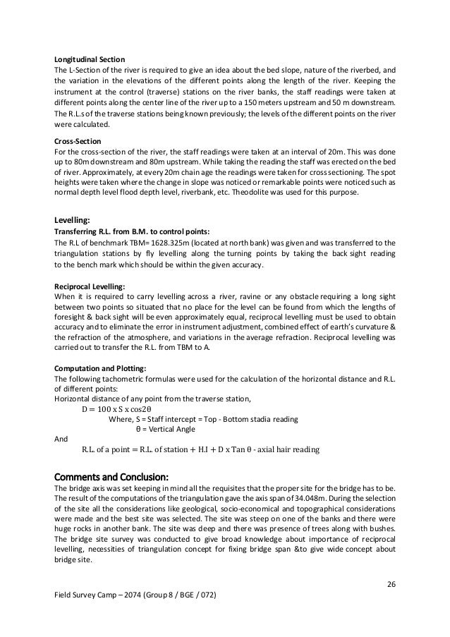 Survey camp report pashchimanchal campus and kali khola field survey