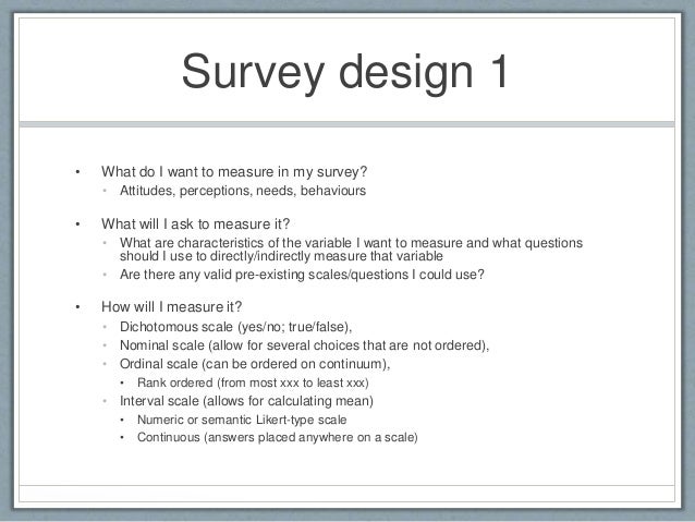 Survey design basics