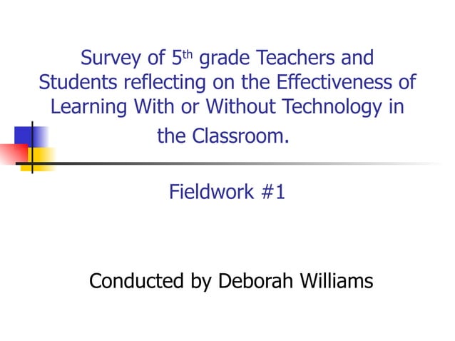 Survey Fieldwork #1 | PPT | Education