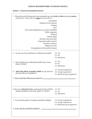 Survey for earth life and science performance task | PDF