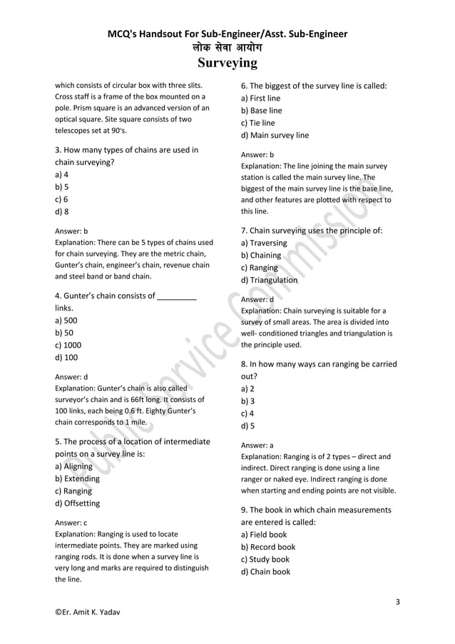 Survey handsout question for sub er and asst | PDF