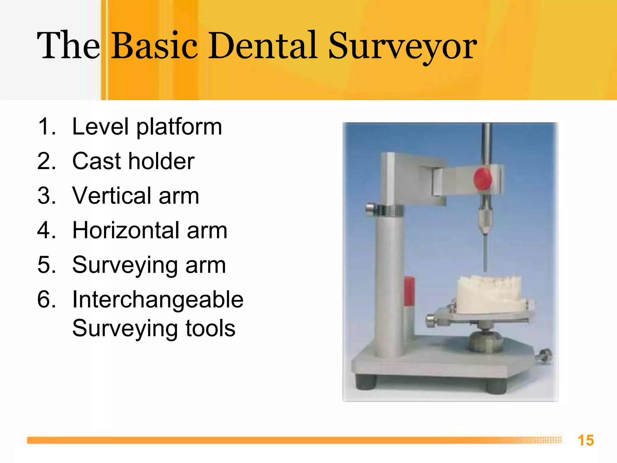 Surveyor and technique of Surveying in Removable partial denture | PPTX