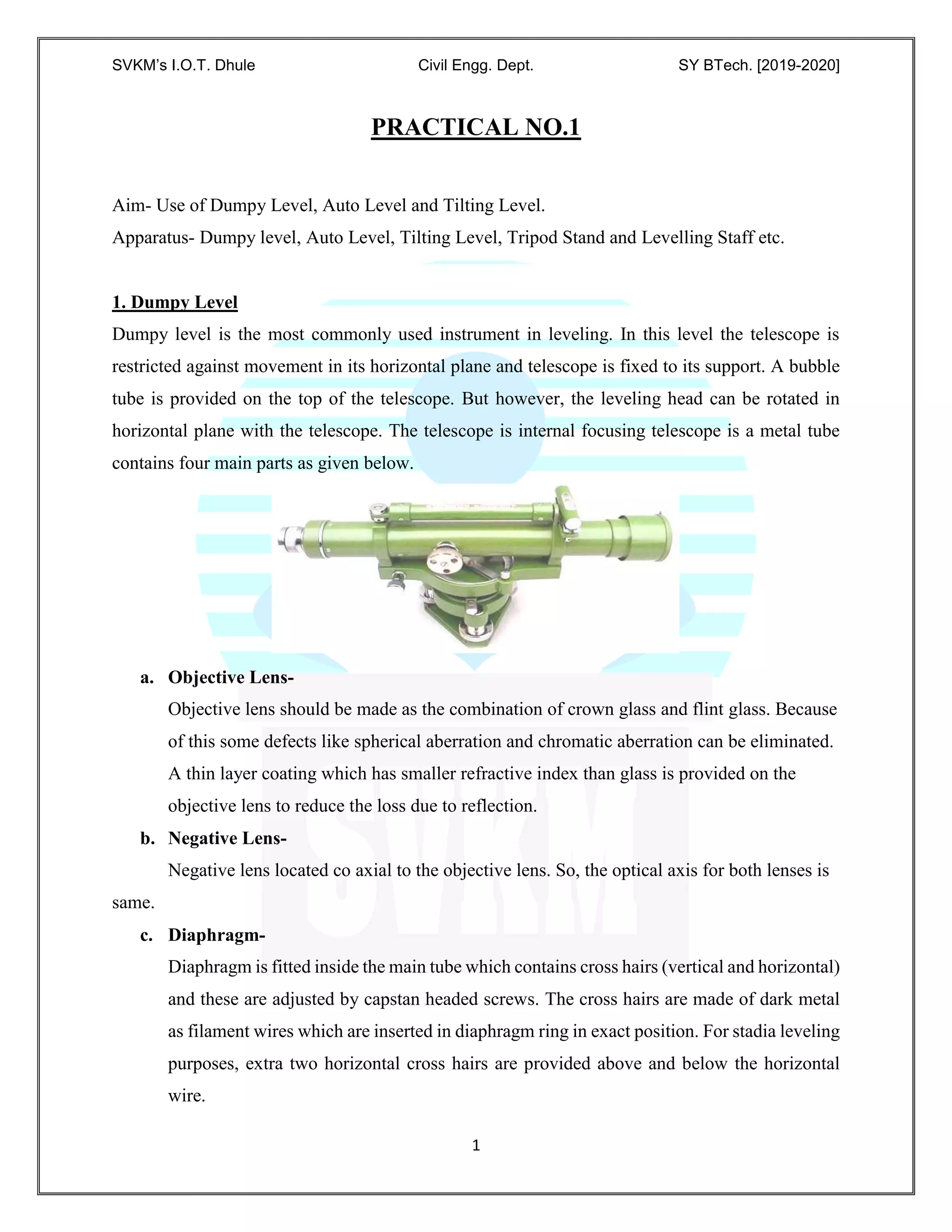 Surveying 1 lab-manual_syb_tech | PDF