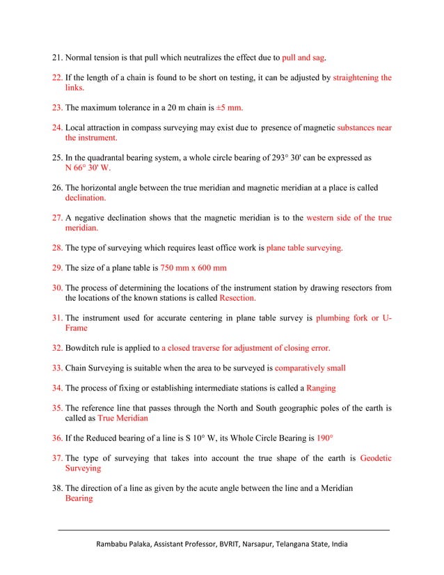Surveying - chain, compass and plane table surveying | PDF | Geography ...