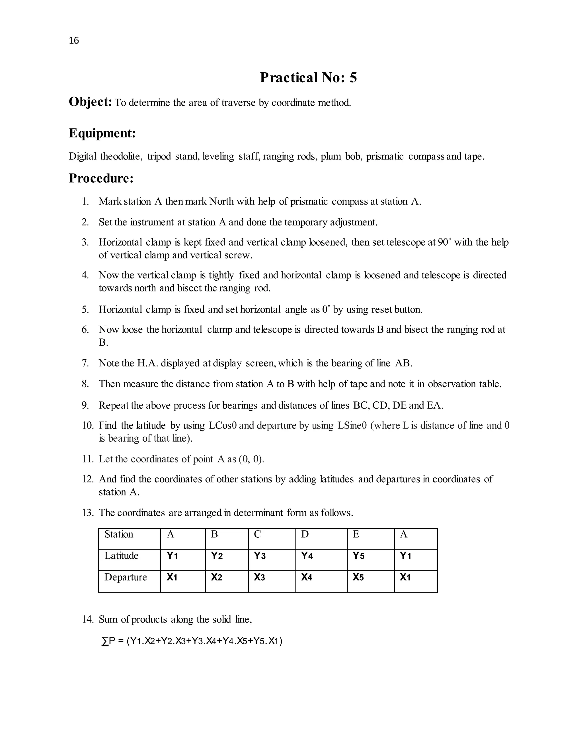 Surveying practical work book | DOCX