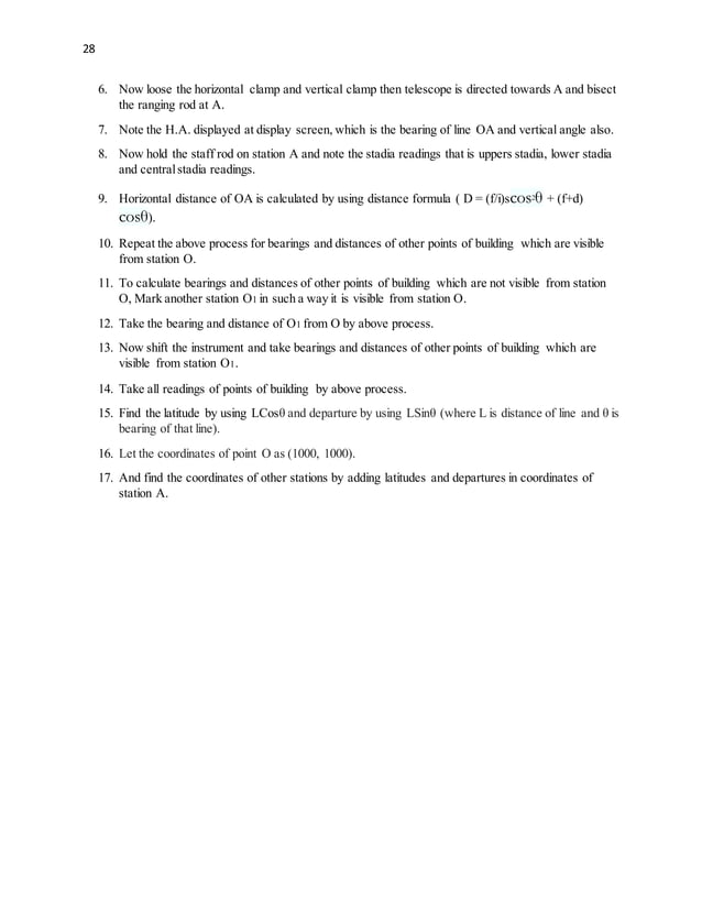 Surveying practical work book | DOCX