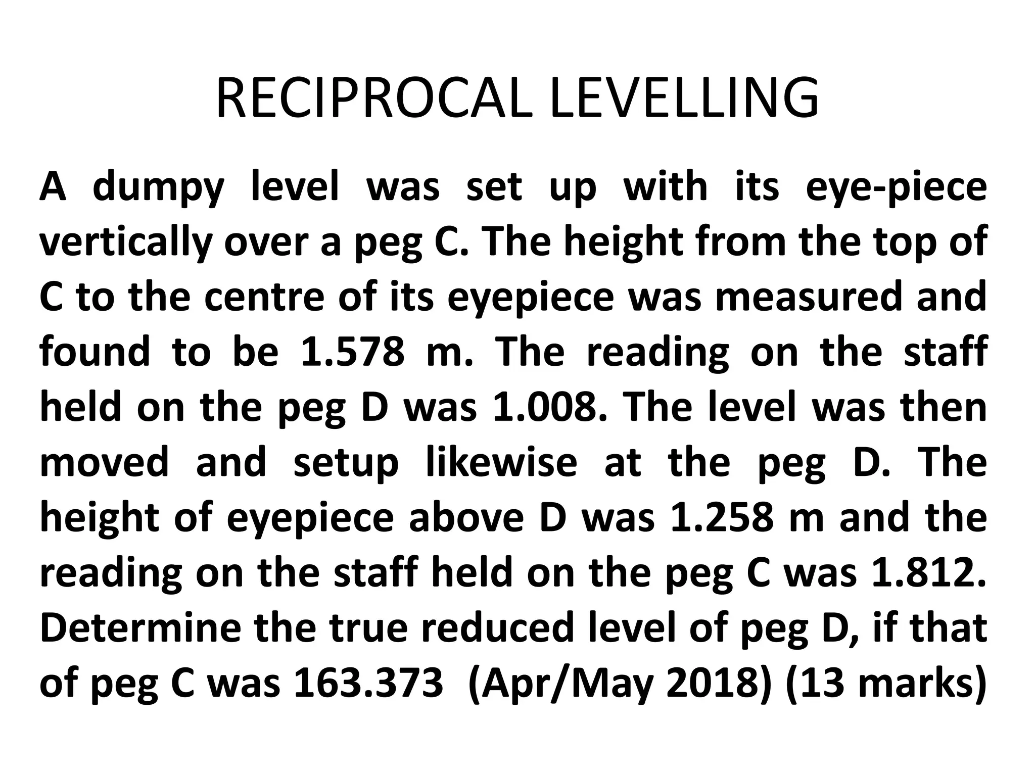 Levelling - Rise and fall - Height of instrument method | PPTX