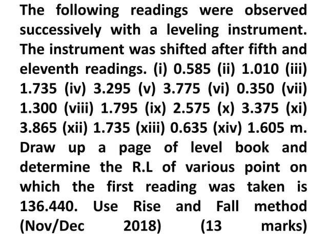 Levelling - Rise and fall - Height of instrument method | PPTX