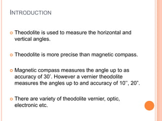 Surveying theodolite basics | PPTX