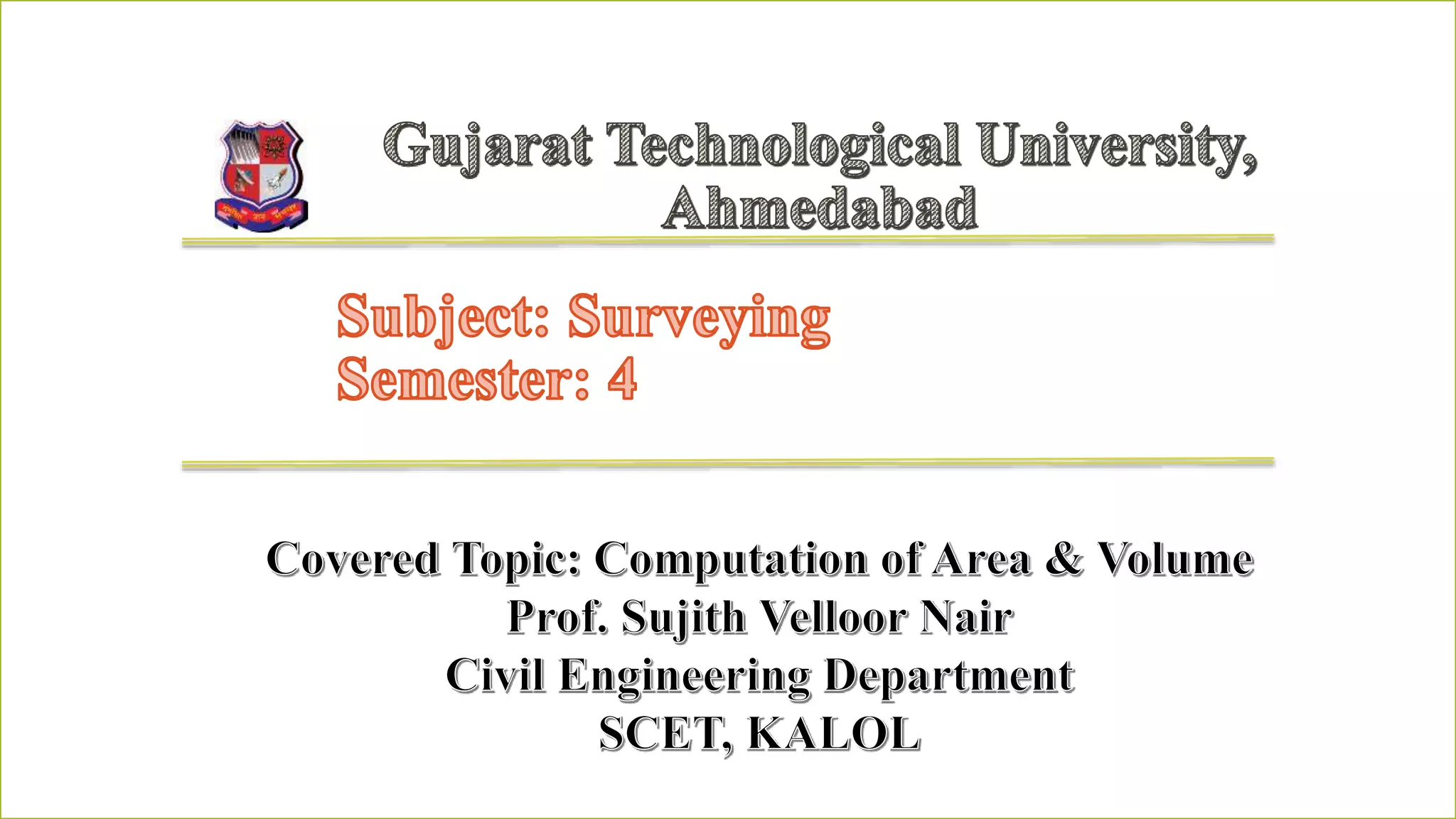 Computation of Area and volume | PPTX