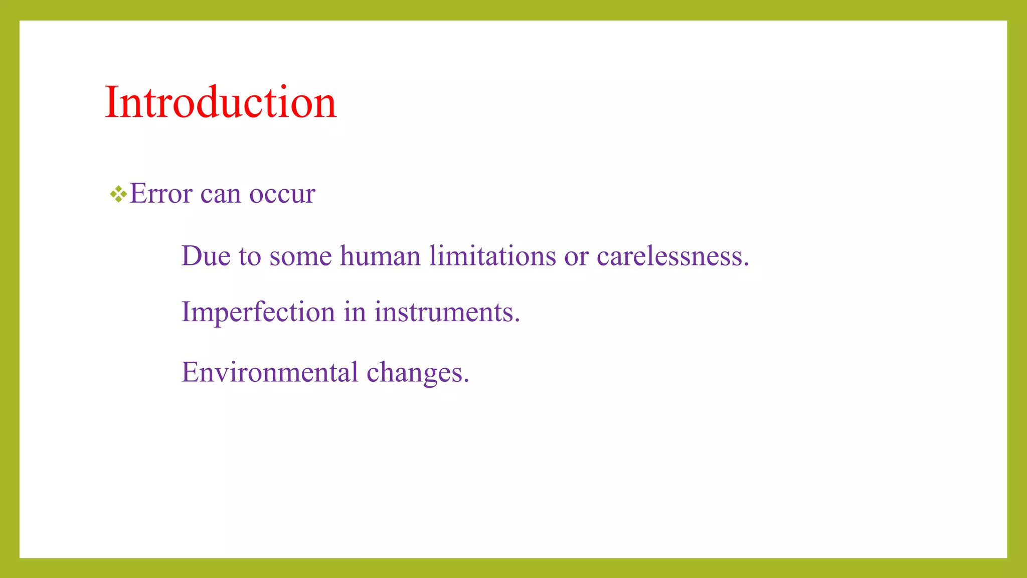 Theory of Errors | PPTX