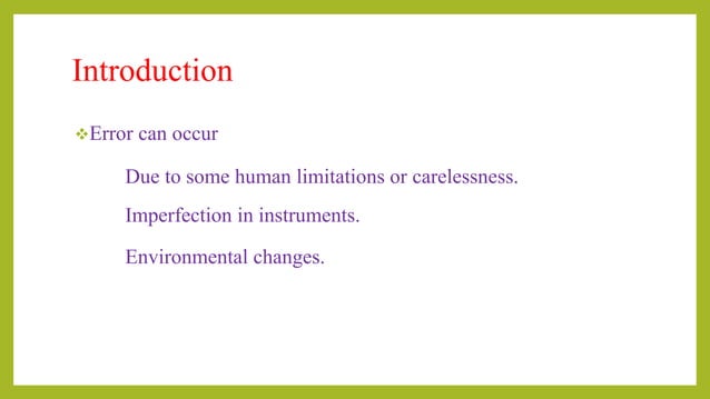 Theory of Errors | PPTX