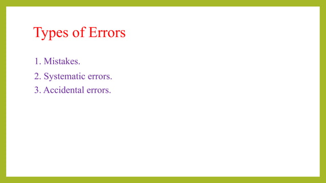 Theory of Errors | PPTX