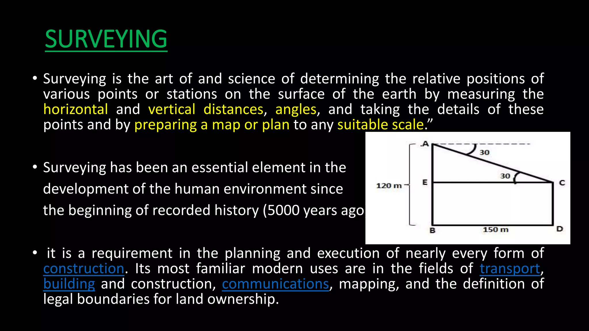 Surveying and levelling | PPTX