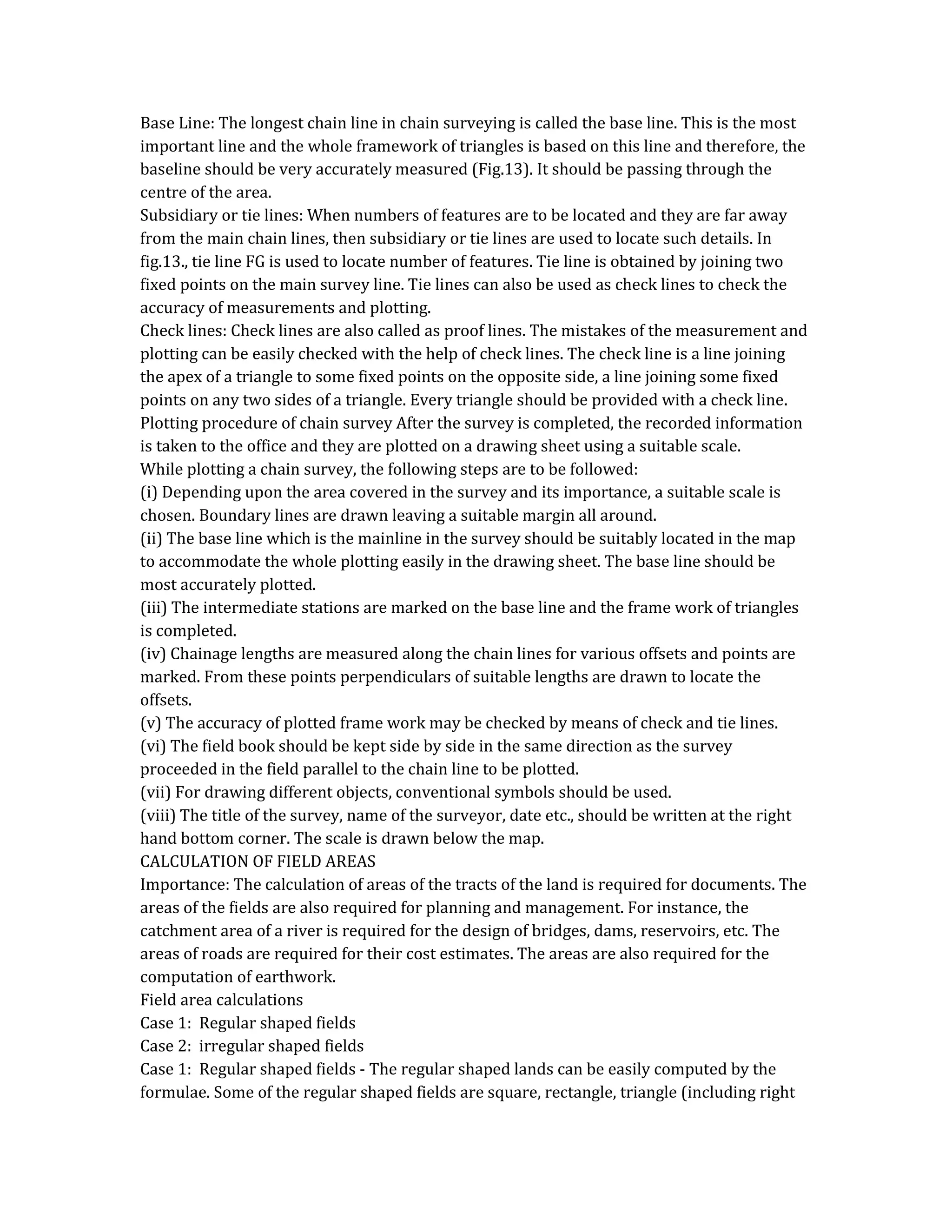 Surveying and levelling in agricultural land area calculation and ...