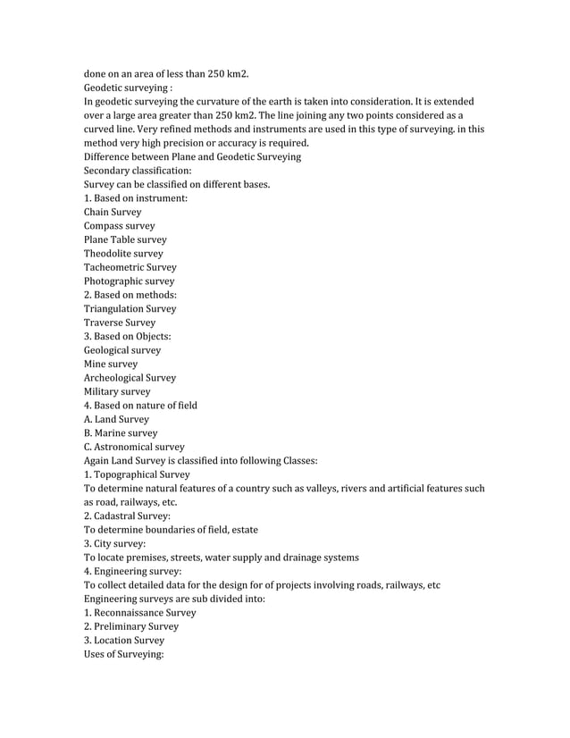 Surveying and levelling in agricultural land area calculation and ...