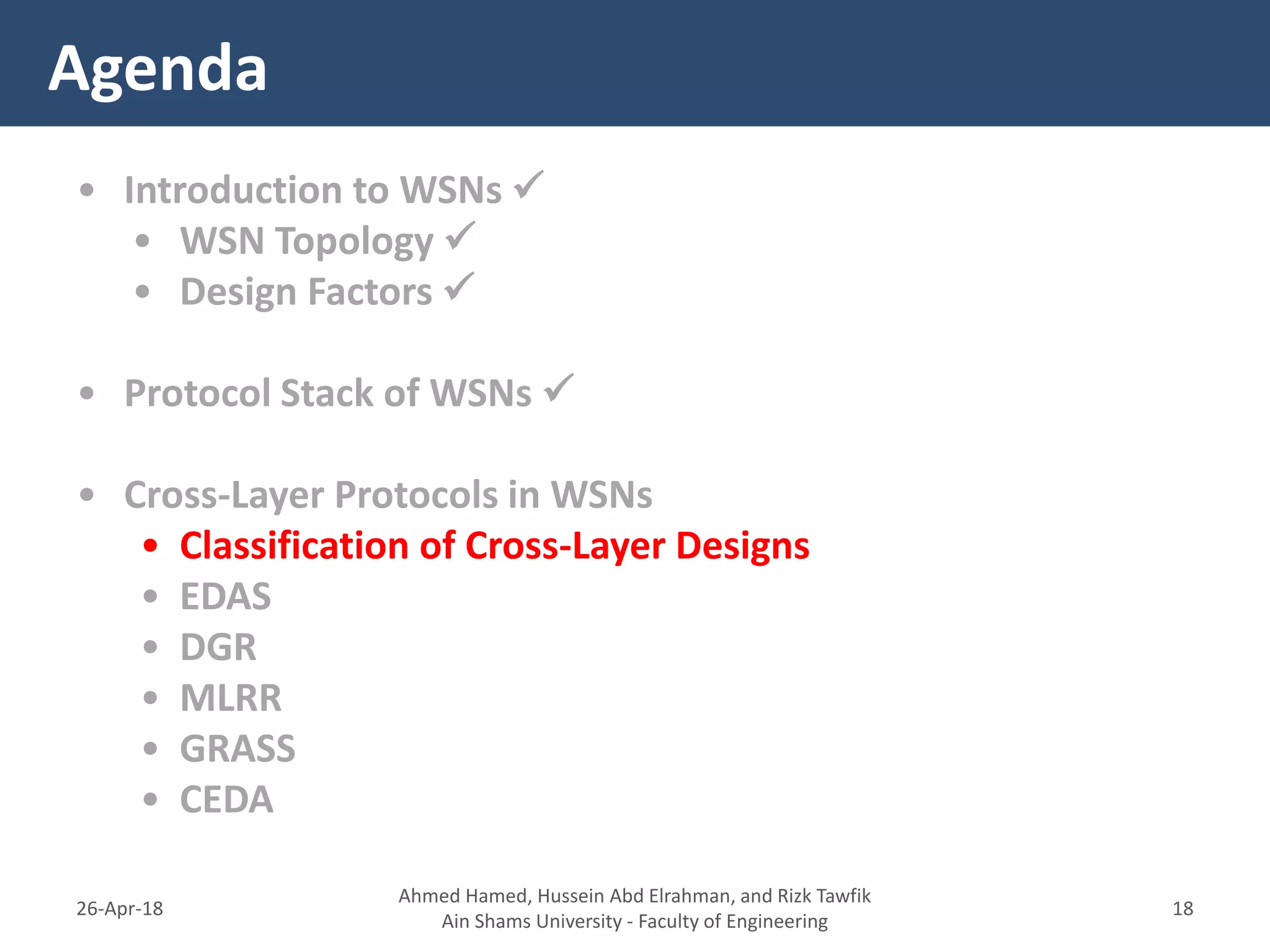 Surveying cross layer protocols in ws ns | PPTX
