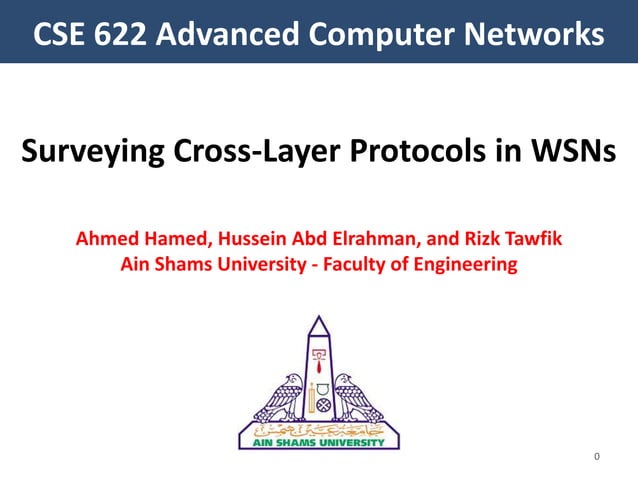 Surveying cross layer protocols in ws ns | PPT