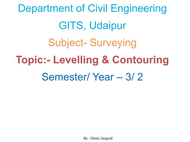 Surveying Levelling & Contouring Unit 2 Notes updating.pptx (1).pdf ...