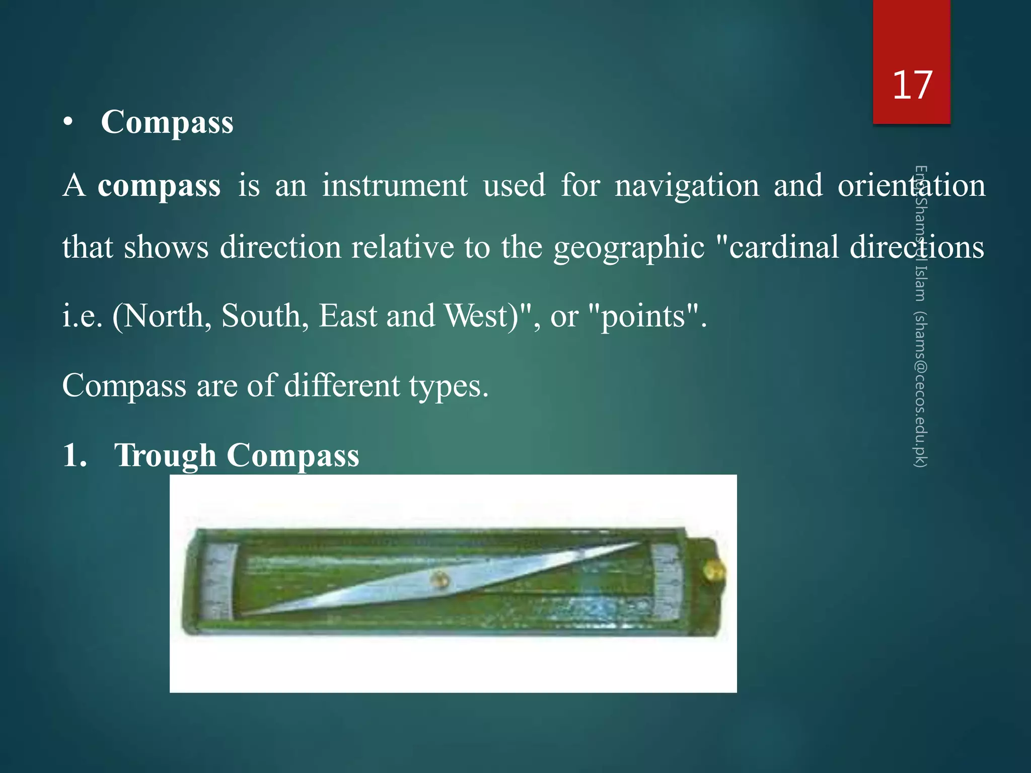 Surveying instruments with their uses | PPTX