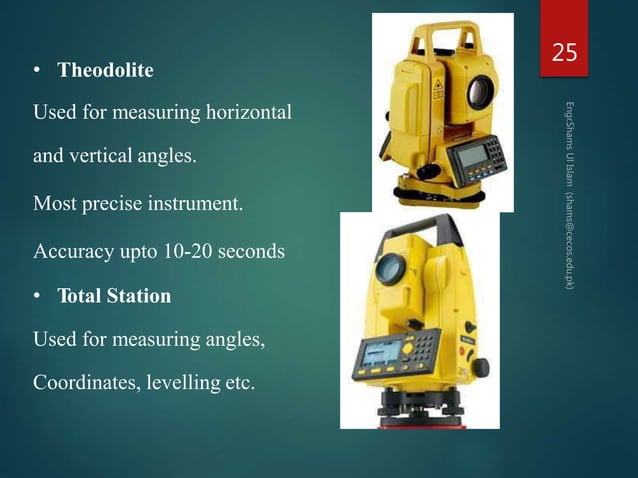 Surveying instruments with their uses | PPTX