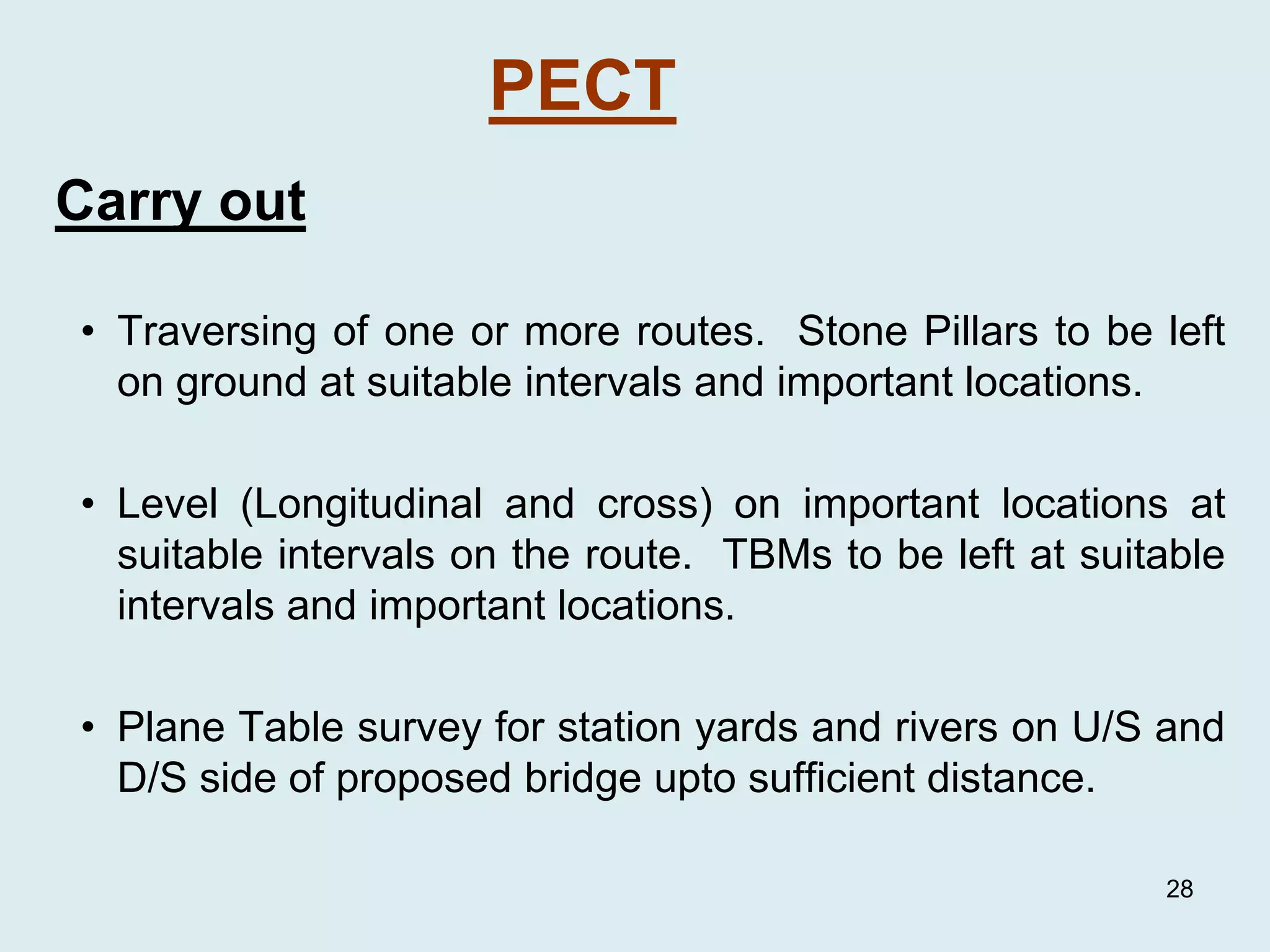 Indian Railways Surveying (RECT, PECT and FLS) | PPTX