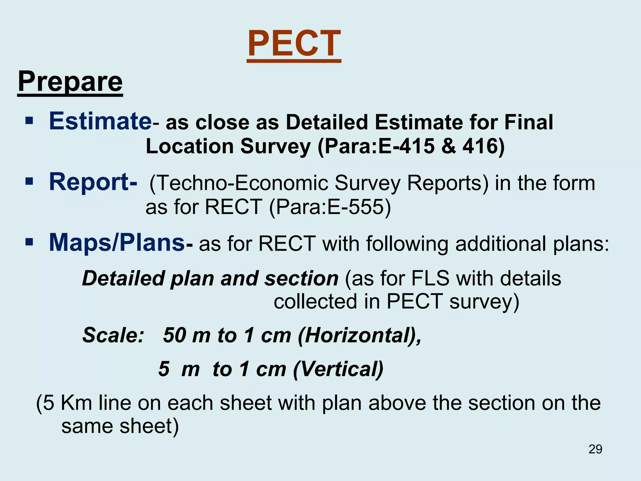 Indian Railways Surveying (RECT, PECT and FLS) | PPTX