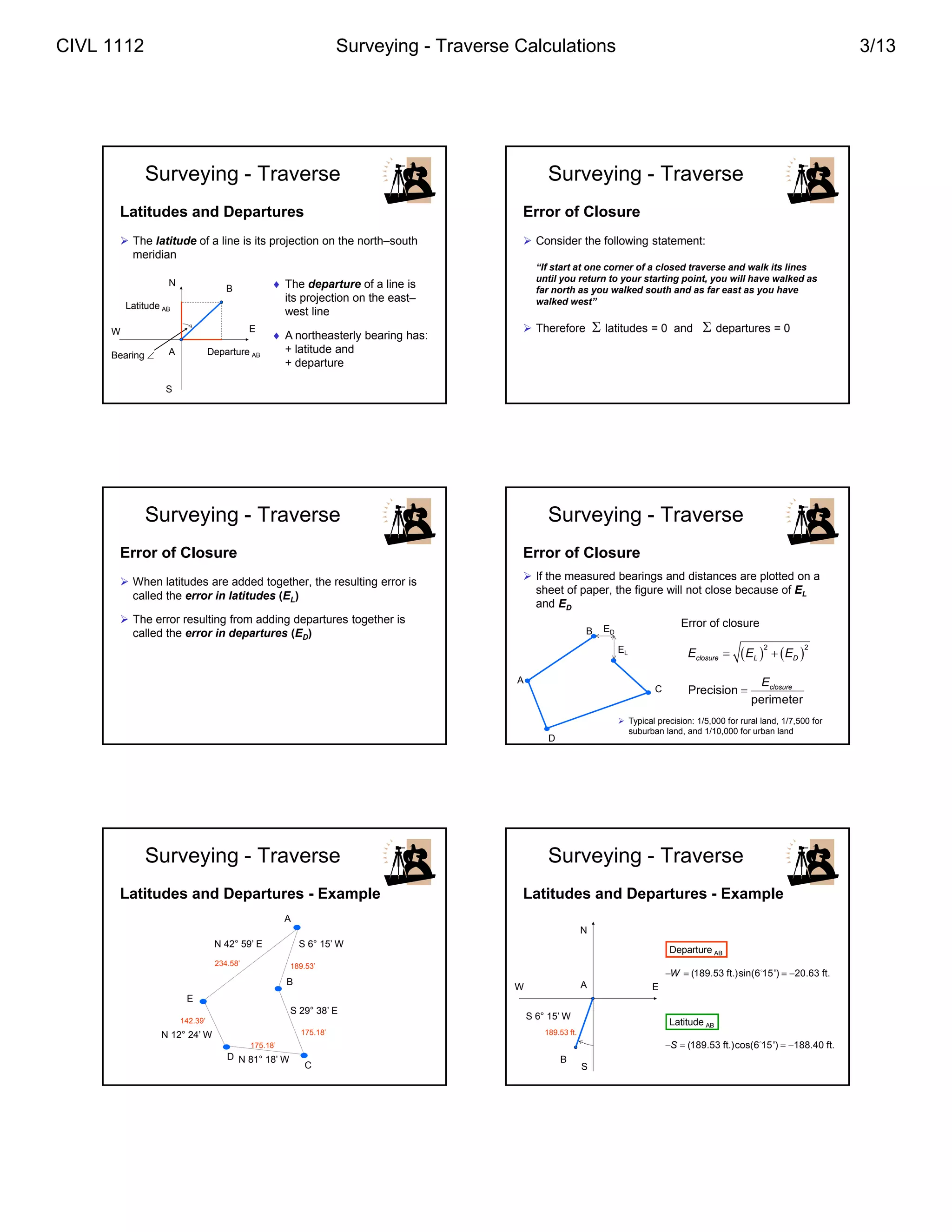 Surveying traverse | PDF