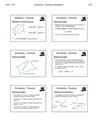Surveying traverse | PDF