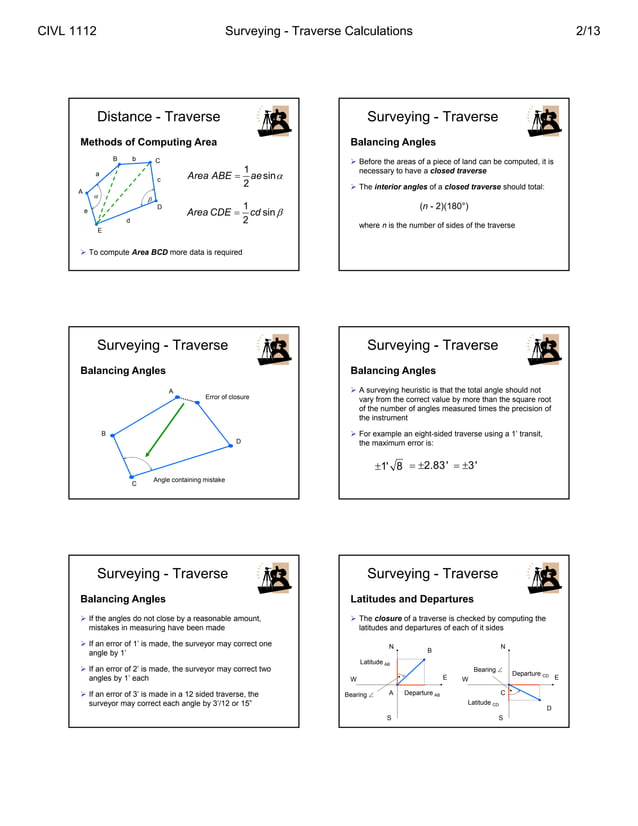 Surveying traverse | PDF