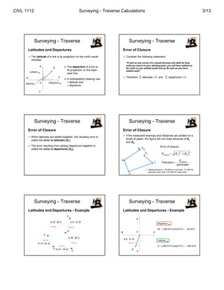 Surveying traverse | PDF