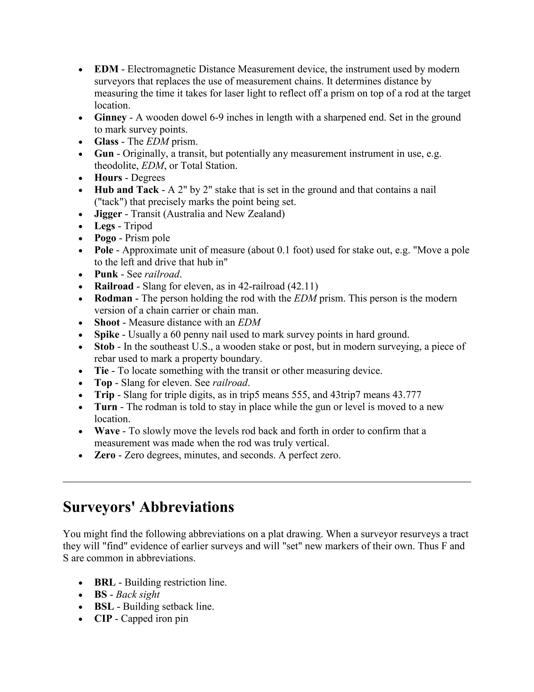 Surveying units and terms | DOCX