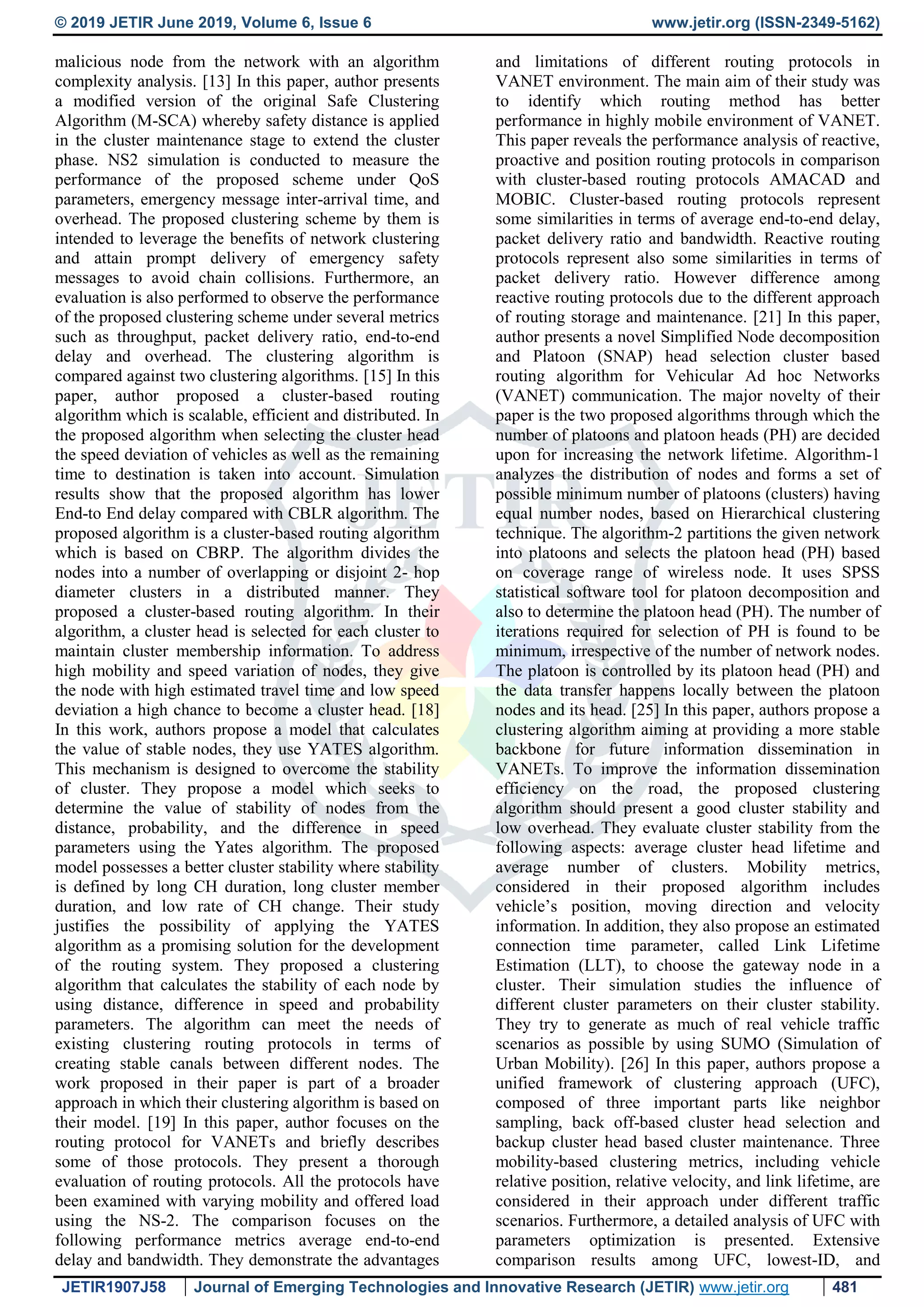 VANET Clustering Survey | PDF