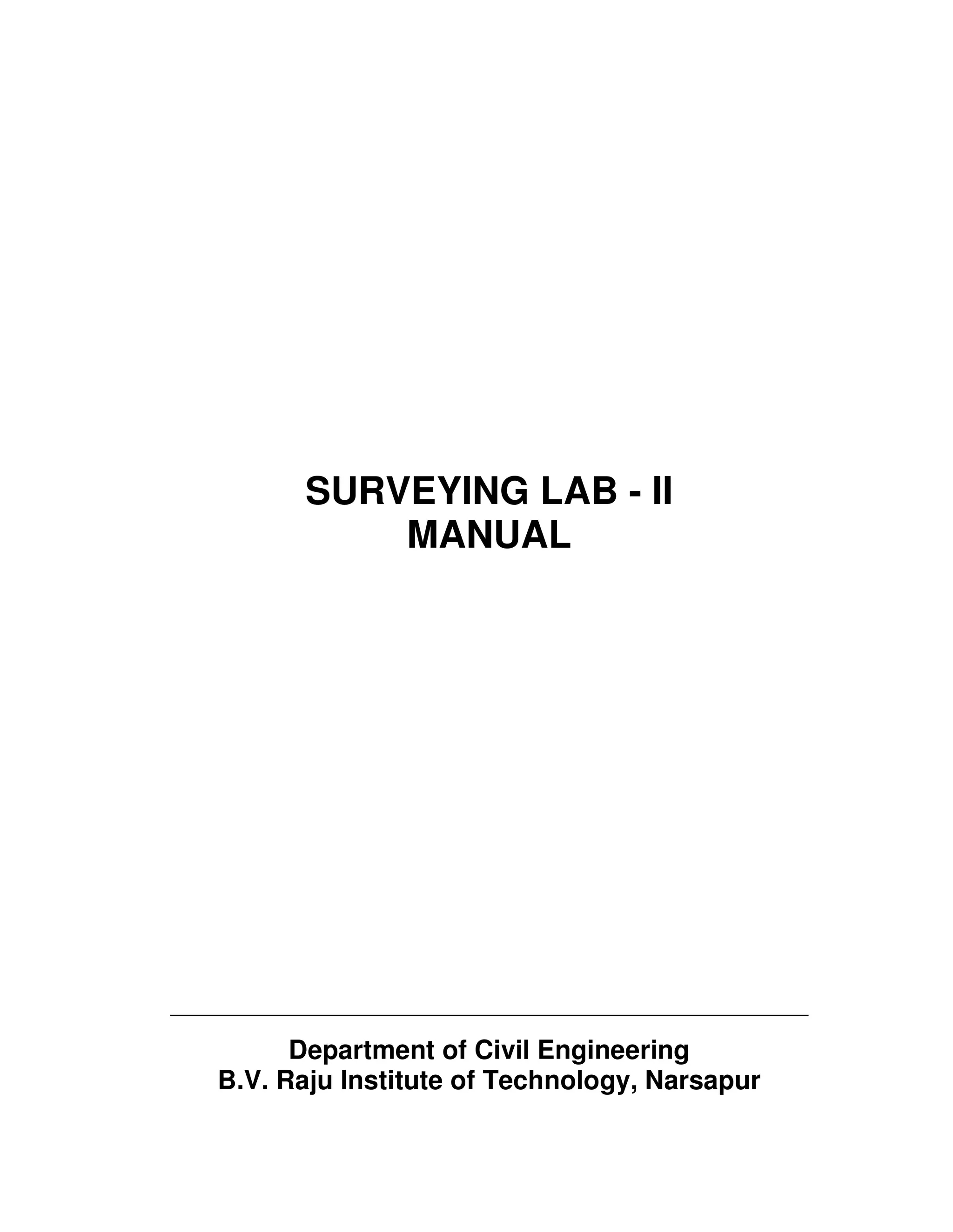 Surveying Lab II Manual | PDF
