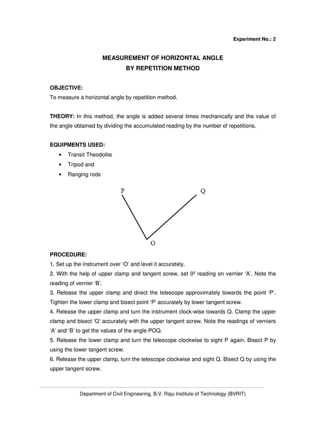 Surveying Lab II Manual | PDF