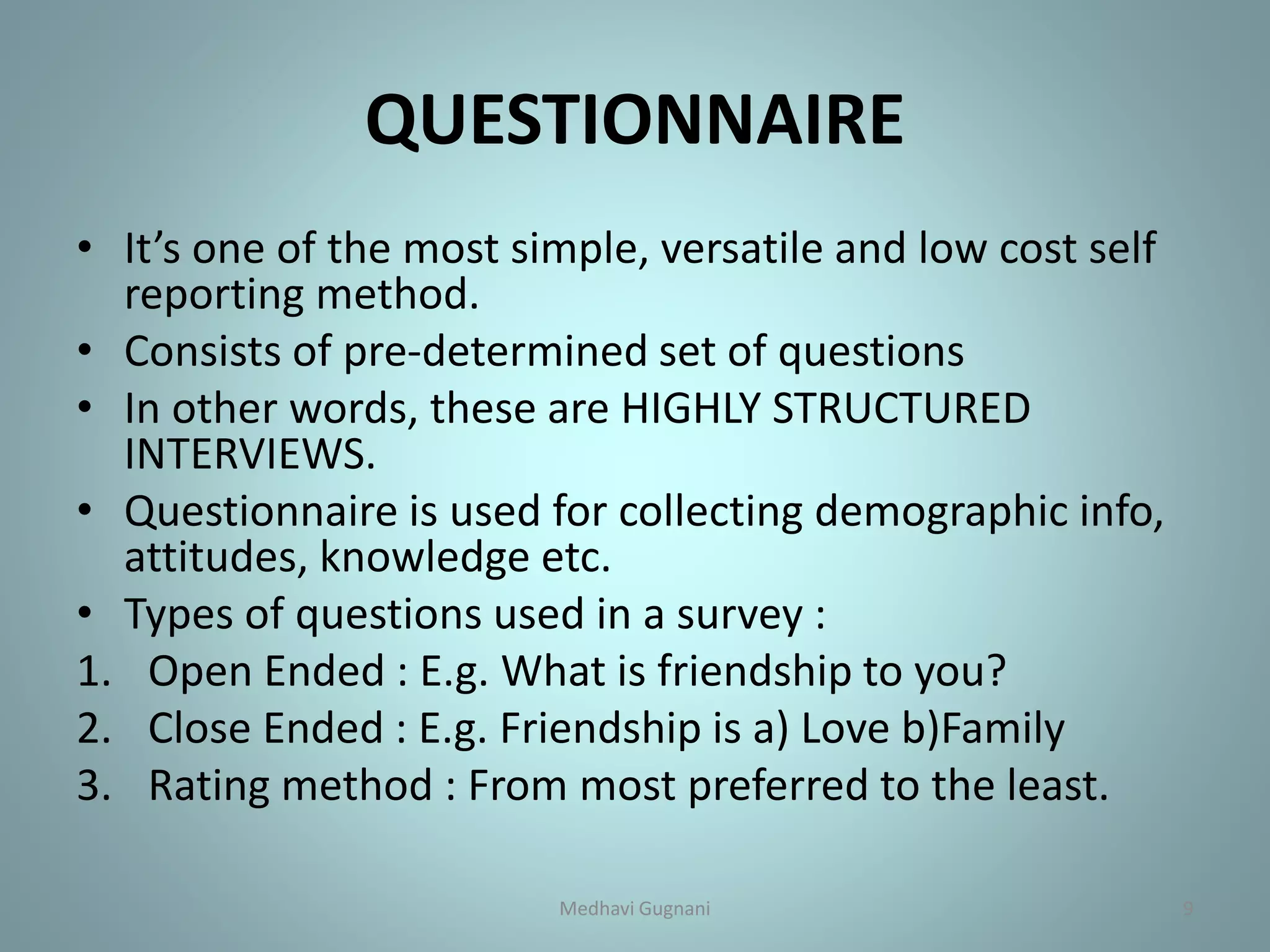 Survey method. | PPTX
