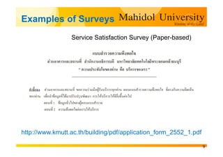 Survey Methods & Applications in Healthcare | PDF